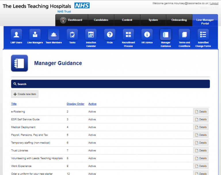 Manager Guidance Section | LTHT Documentation